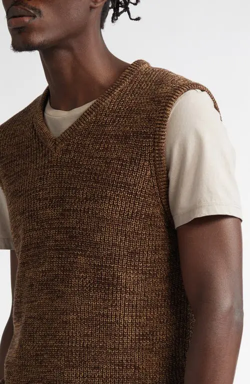 Noah Twisted Yarn Sweater Vest In Tan/ Brown - 60% Off | Editorialist